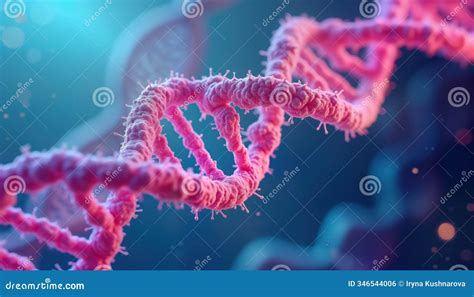 Pink Dna Strand Close Up View Intricate Chromosome Structure Deoxyribonucleic Acid Molecule