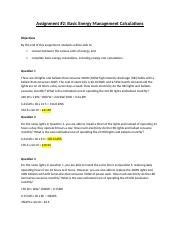 Assignment Docx Assignment Basic Energy Management Calculations Objectives By The End Of