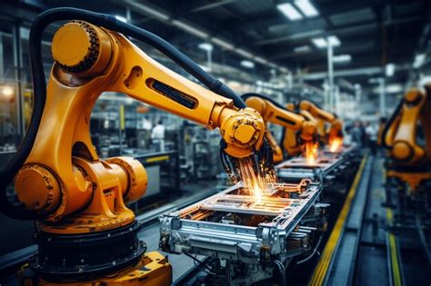 Premium Ai Image Robotic Arm In An Assembly Line Streamlining