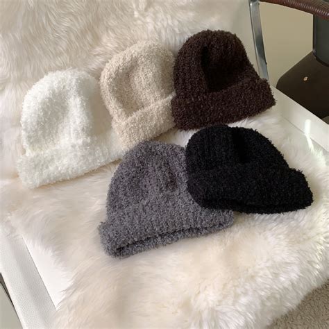 캐주얼 뜨개 부클 뽀글이 겨울 숏 롱 비니 모자 5color