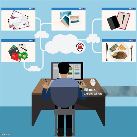 기술 개념 클라우드 컴퓨팅 및 빅 데이터 게 인간의 삶에 매우 쉬운 정보벡터 일러스트 레이 션 0명에 대한 스톡 벡터 아트 및 기타 이미지 Istock