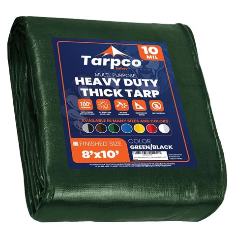 Reviews For Tarpco Safety 8 Ft X 10 Ft Greenblack 10 Mil Heavy Duty