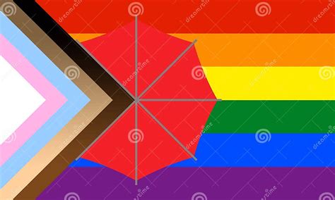 Top View Of Flag Of Sex Worker Inclusive Progress Pride No Flagpole Plane Design Layout Flag