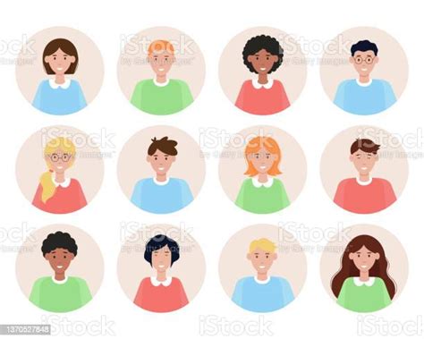다른 사람의 아바타 세트 남성과 여성의 초상화 세트 사용자 사진 벡터 일러스트레이션 경영자에 대한 스톡 벡터 아트 및 기타