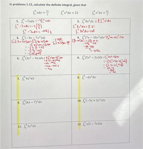 solved in problems 1 12 ﻿calculate the definite integral