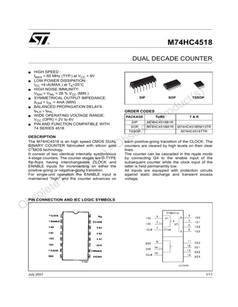 Dual Decade Counter STMicroelectronics