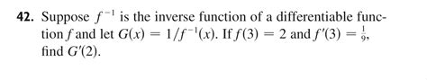 Solved Suppose F 1 ﻿is The Inverse Function Of A