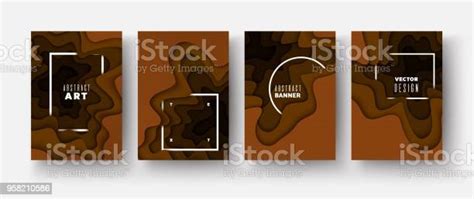 황토 종이 잘라 물결 모양 계층 곡선 구멍 종이 접기 디자인 조각 지도 0명에 대한 스톡 벡터 아트 및 기타 이미지 0명 3차원 형태 가을 Istock