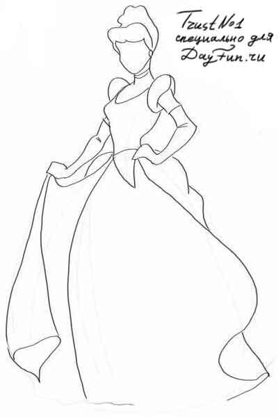 Как нарисовать Золушку карандашом поэтапно