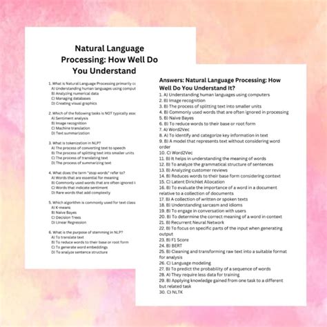 Quiz Questions Natural Language Processing How Well Do You Understand It