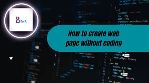 How To Create Web Page Without Coding