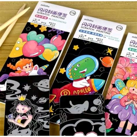 Jual Scratch Painting Pocket Scratch Book Buku Gosok Warna Buku Gambar Travel Buku Gambar Mini