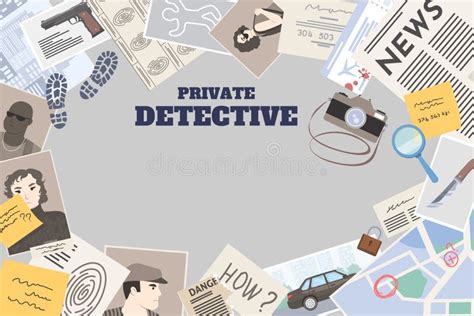 Private Detective Vector Poster With Copy Space Stock Vector