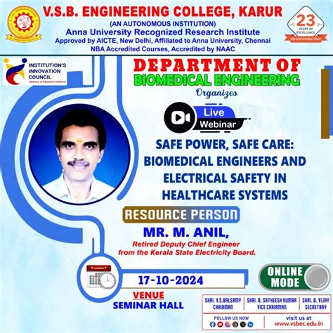 The Department Of Biomedical Engineering Hosted A Webinar Titled Safe Power Safe Care