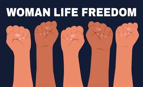 Banner With Female Hands Clenched Into A Fist And The Slogan Woman