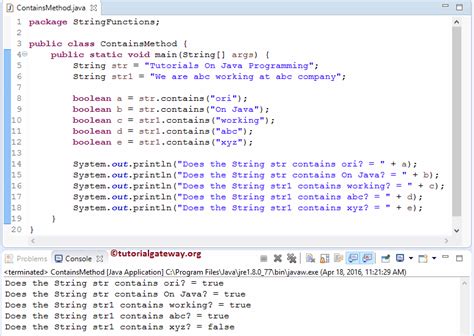 Java String Contains Method