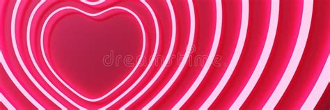 3d Render Of Magenta Color Neon Heart Frame Stock Illustration Illustration Of Heart