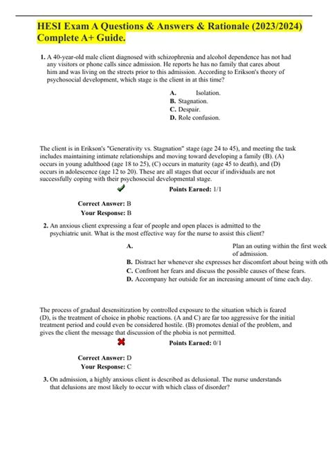 Hesi Exam A Questions And Answers And Rationale 2023 2024 Complete A Guide Hesi A2 Stuvia Us