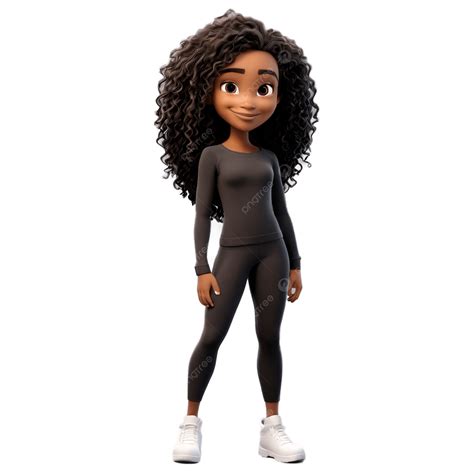 Cartoon Girl Black Hair