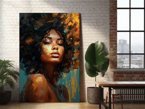 Vibrant Black Cultural Art Azure Portrait Realism Meets Abstraction