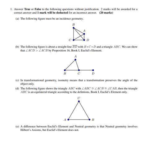 Solved Answer True Or False To The Following Questions Chegg