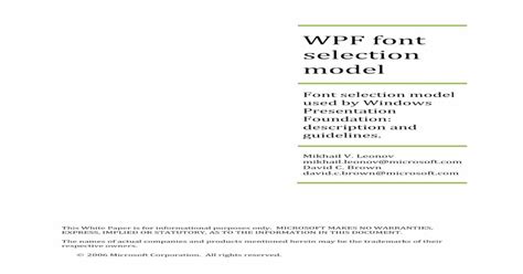 Wpf Font Selection Model Microsoft · 2016 08 23 · By A Given Typeface