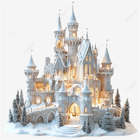 겨울 원더 랜드 축제 장식으로 눈 덮인 성 눈 덮인 성 Png 일러스트 및 이미지 에 대한 무료 다운로드 Pngtree