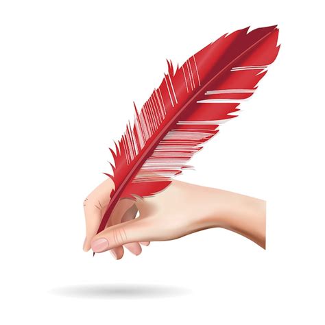 Free Vector Hand Holding Feather Pen