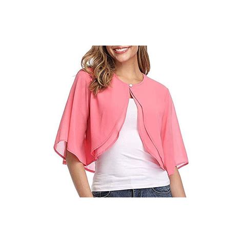 Ladiery Coprispalle Da Donna In Chiffon Cardigan A Maniche Corte