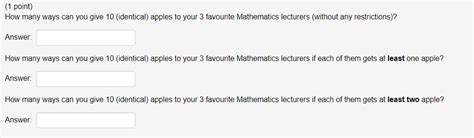 solved 1 point how many non negative integer solutions are