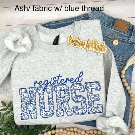 Registered Nurse Sweatshirt Embroidered Rn Sweatshirt Custom Nurse