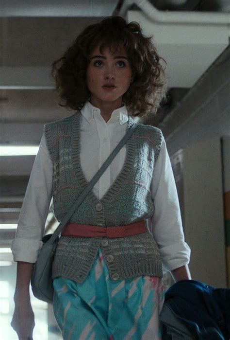 Grey Knitted Vest Worn By Natalia Dyer As Nancy Wheeler In Stranger