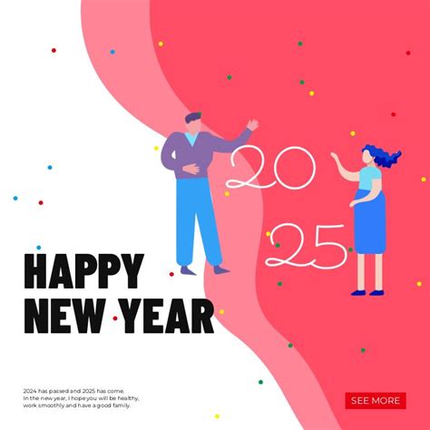 2025 happy new year trend background design template edit online seapik