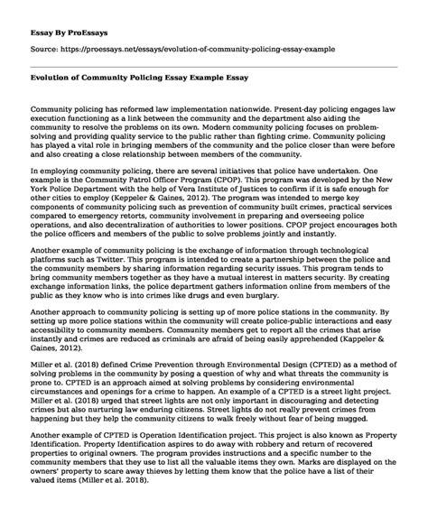 📗 Evolution Of Community Policing Essay Example Free Essay Term Paper Example