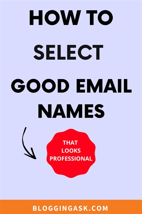 How To Select Professional Email Names