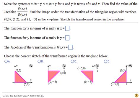 solved solve the system then find the value of the jacobian