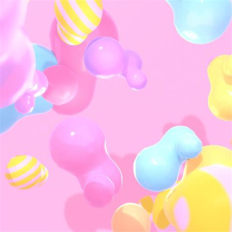 Premium Photo 3d Rendered Colorful Blobs On Pink Background