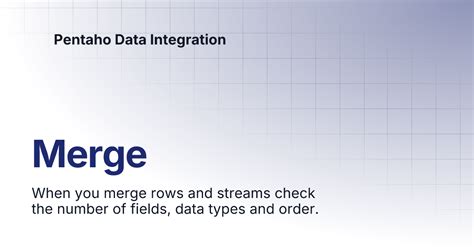 Merge Pentaho Data Integration