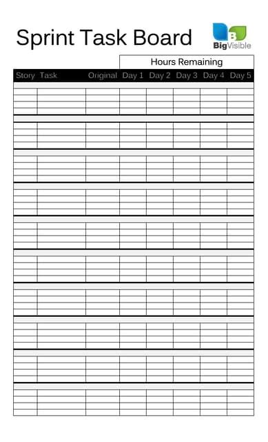 Agile Scrum Task Board Pdf Rugby Sports