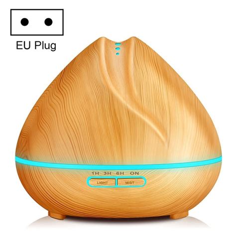 복숭아 모양 우드 그레인 원격 제어 초음파 가습기 아로마 테라피 기계 Led 조명이있는 자동 알코올 분무기 용량 400ml