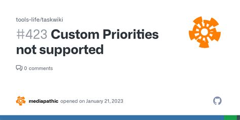 Custom Priorities Not Supported · Issue 423 · Tools Lifetaskwiki · Github