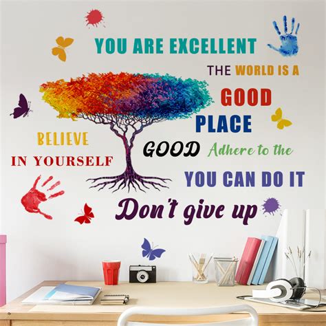 Inspirational Quotes Motivational Phrases Wall Decals Stickers Colorful