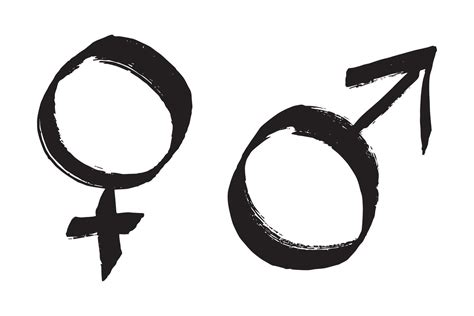 Equality New Sign Hand Drawn Female And Male Gender Identity Sign