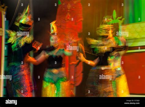 Dancers In Traditional Thai Classical Dance Costume Phuket Thailand