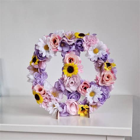 Floral Peace Sign Flower Peace Symbol Customized Peace Sign Hippie