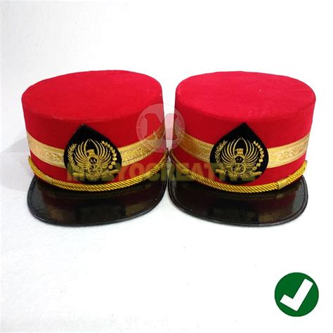Jual Topi Ppka Warna Merah Hitam Topi Atribut Train Dispatcher
