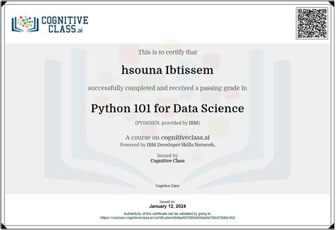 Just Earned My Python 101 For Data Science Certification Always