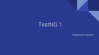 Selenium TestNG PPTX Programming Languages Computing