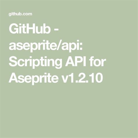 github aseprite api scripting api for aseprite v1 2 10 github