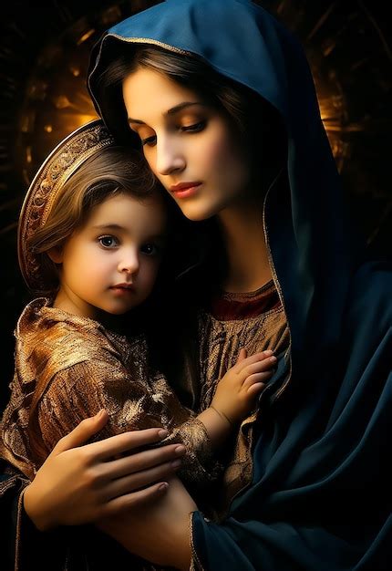 Premium Photo Holy Mother Saint Mary Holding Baby Jesus In Famous Position